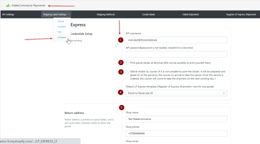 LP Express paštomatai Shopify elektroninėje parduotuvėje - MakeCommerce